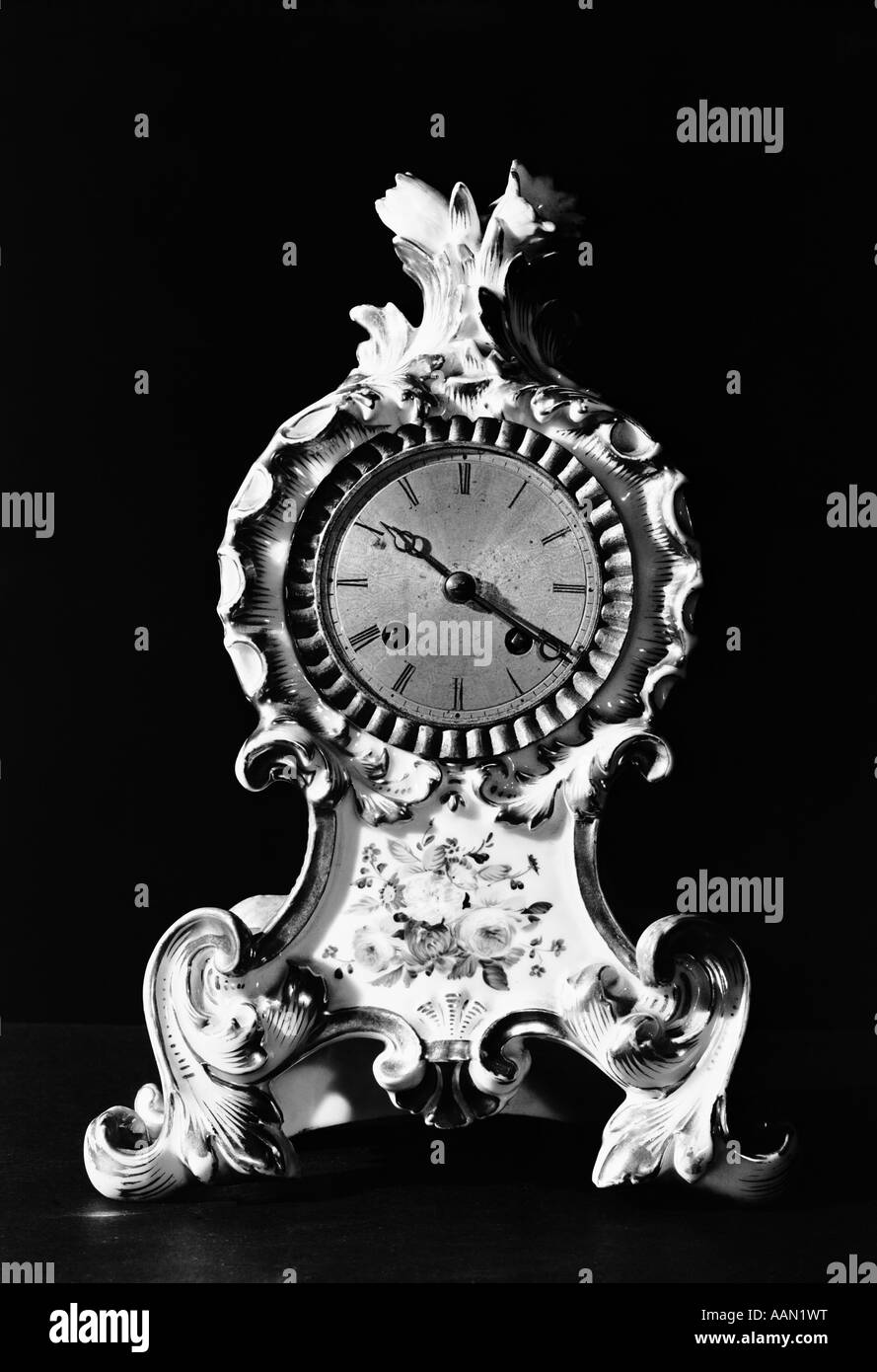 ANTIQUE PORCELAIN FRAME SHELF CLOCK Stock Photo - Alamy