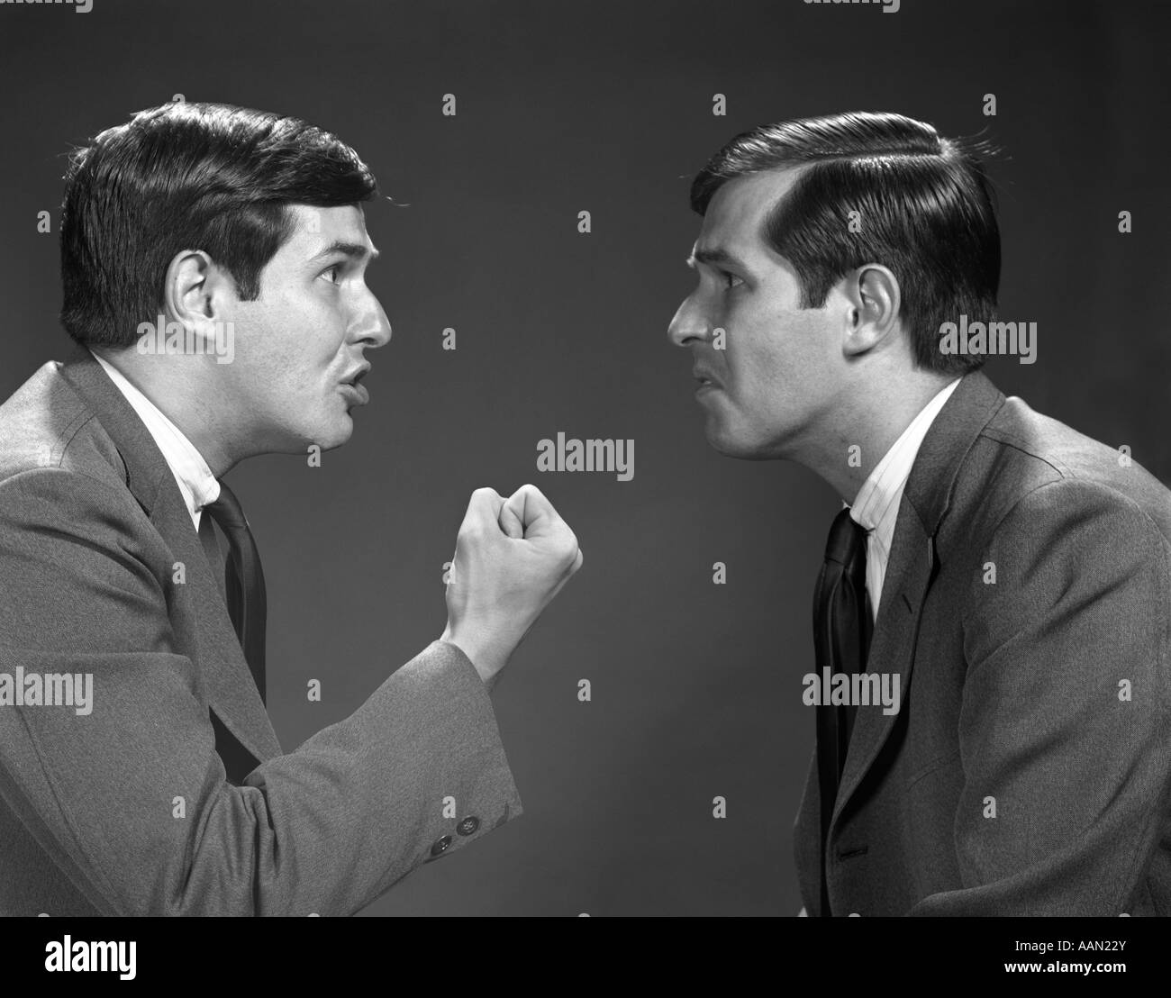 1960s DOUBLE EXPOSURE MAN TALKING ANGRY WITH SELF Stock Photo - Alamy