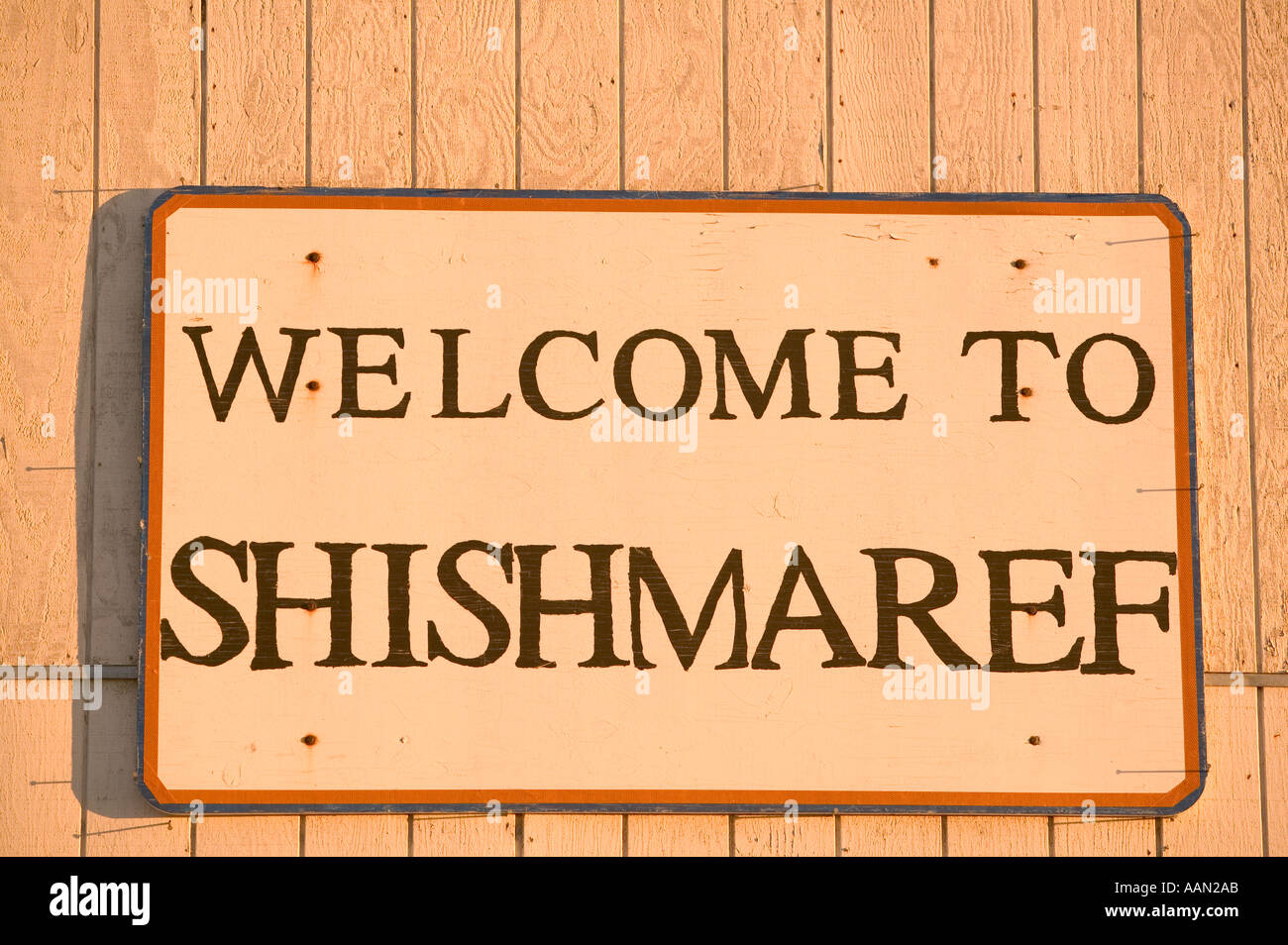 Welcome to shishmaref sign on the landing strip building An eskimo ...