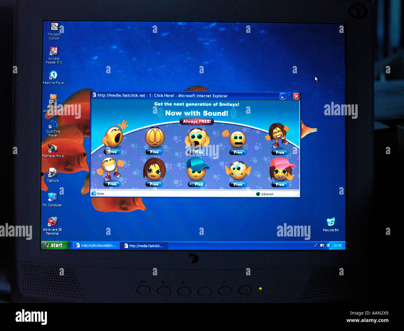 Computer Screen with Pop Up Stock Photo - Alamy