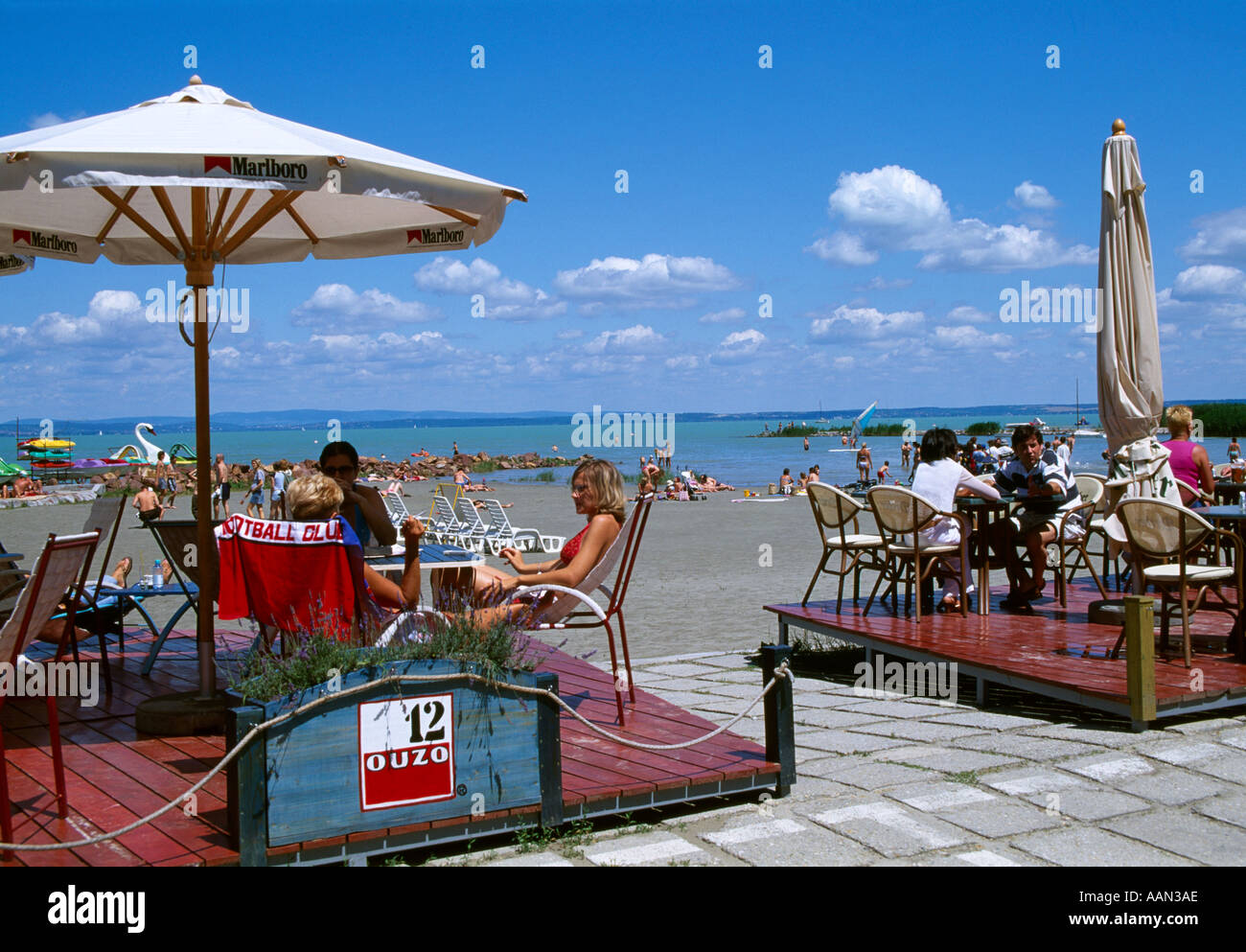 Cafe Molo Siofok Balaton Hungary Stock Photo - Alamy