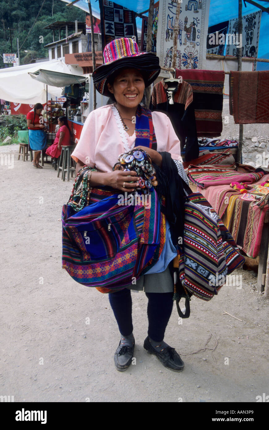 Peruvian Indian Seller Machupicchu Peru LA002710 Stock Photo - Alamy