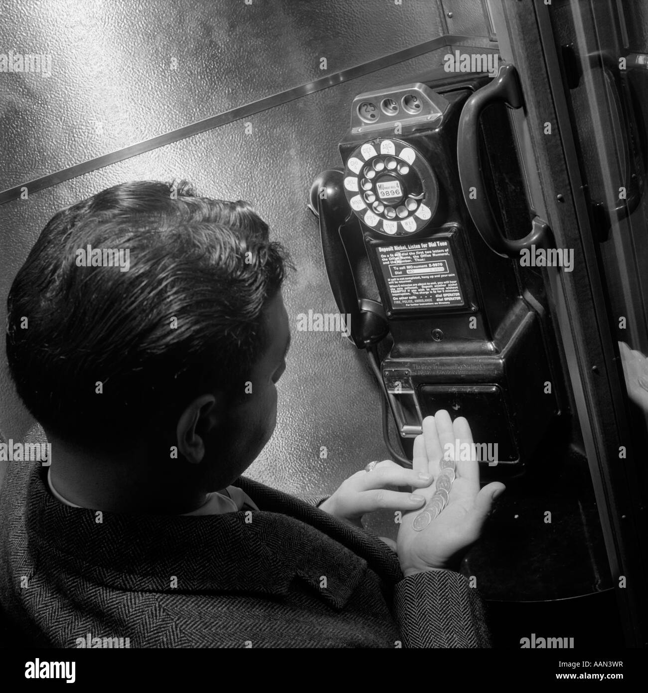 White telephone booth Black and White Stock Photos & Images - Alamy