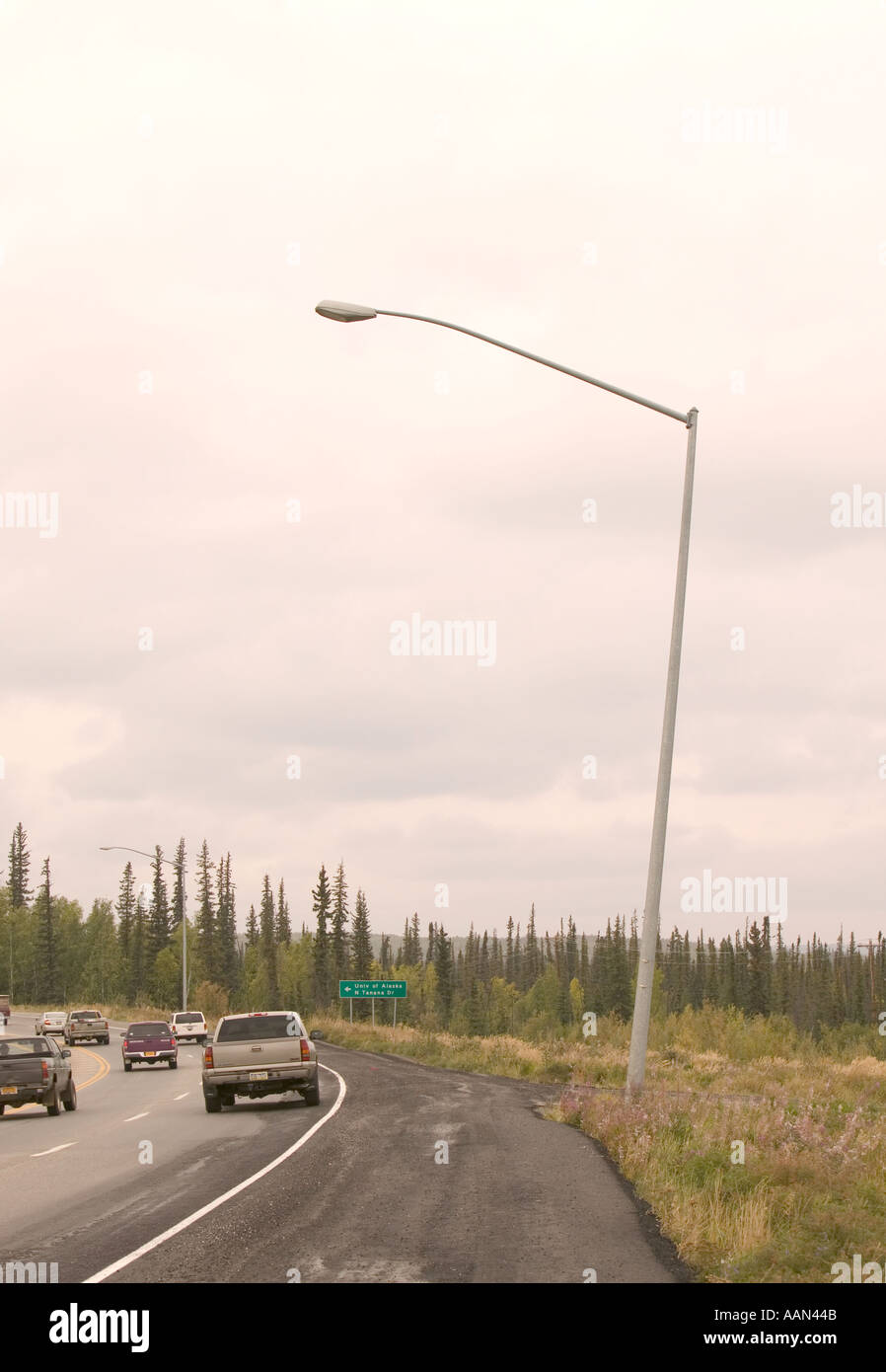 lamp post leaning due to melting permafrost Fairbanks alaska Stock ...