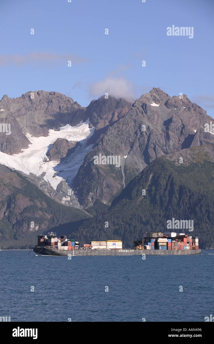 supply barge approaching Seward alaska Stock Photo - Alamy