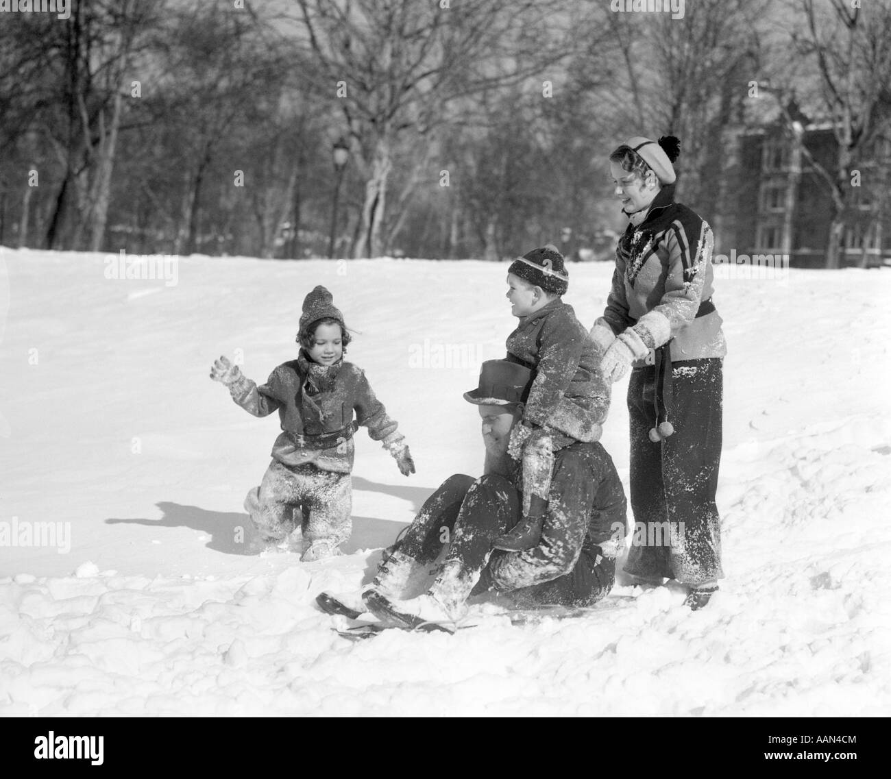 Girl playing kid in Black and White Stock Photos & Images - Alamy
