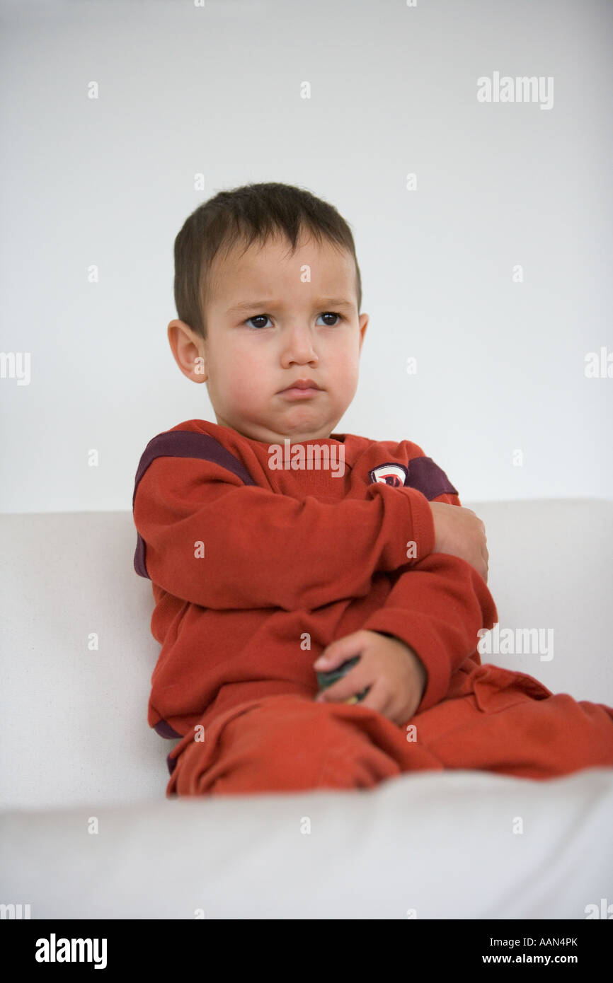 Portrait of a little angry boy Stock Photo - Alamy
