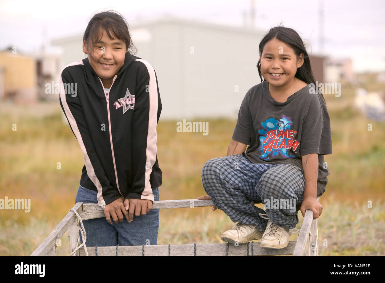 Eskimo children playing on shishmaref a community threatened by global ...