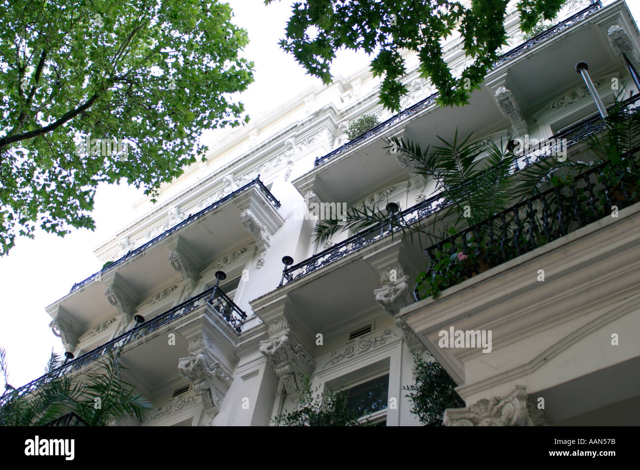 Wrought Iron Balconies on ornate buildings Knightsbridge London England ...