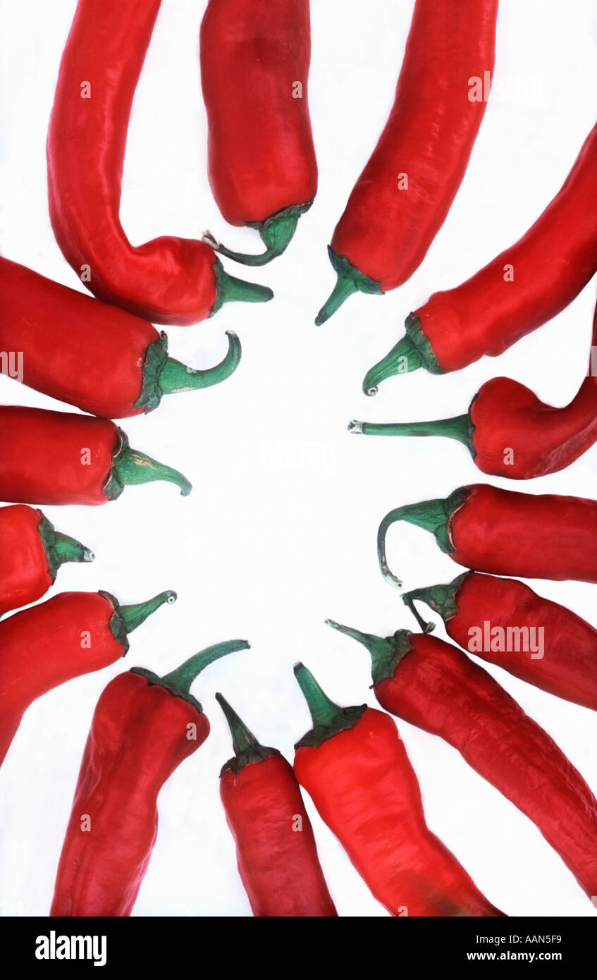 red peppers in circle Stock Photo - Alamy
