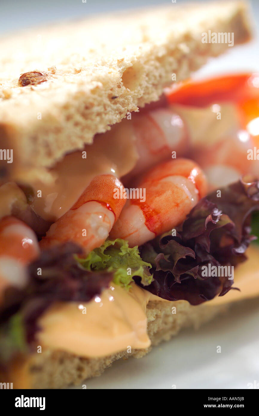 Close up of prawn salad sandwich Stock Photo - Alamy