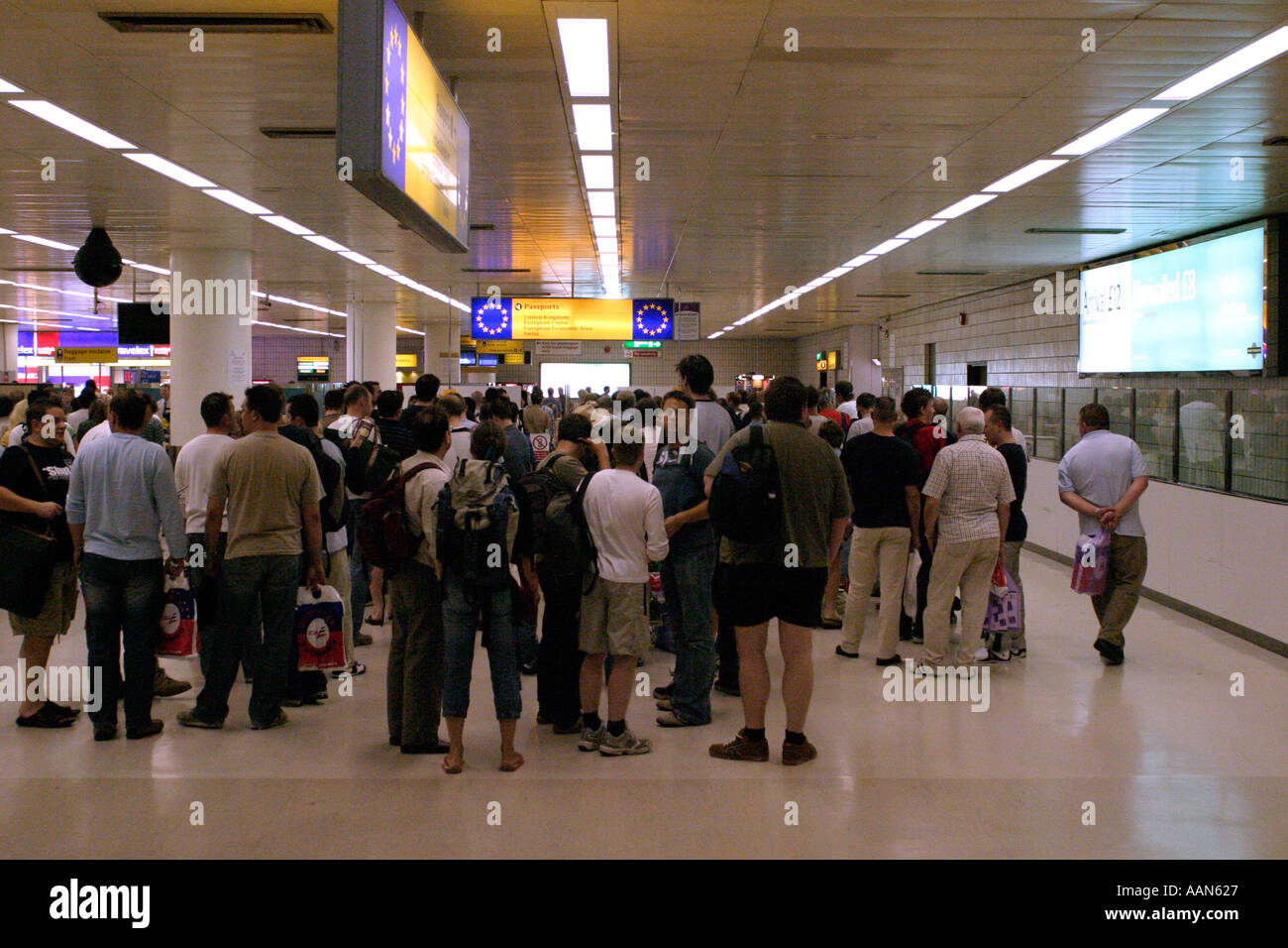 Passport Control at Gatwick Airport Near London england UK Britain ...