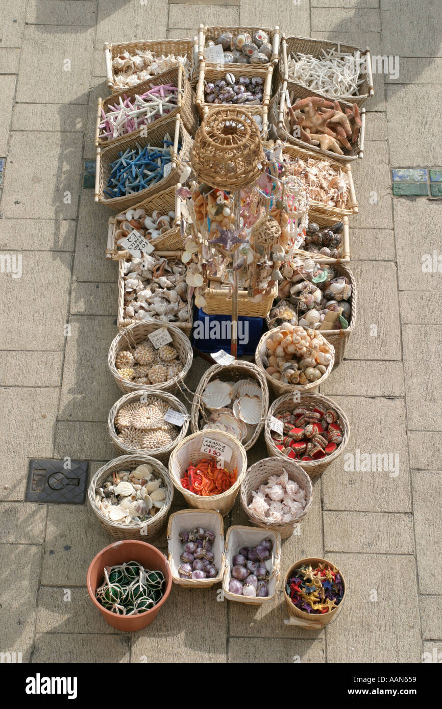 Baskets of Sea Shells for sale on Brighton Beach Sussex England UK ...