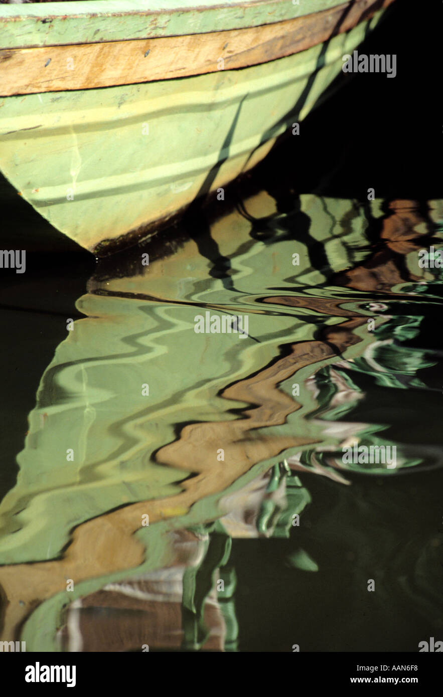 Reflection of a Boat Hull in Water Stock Photo - Alamy