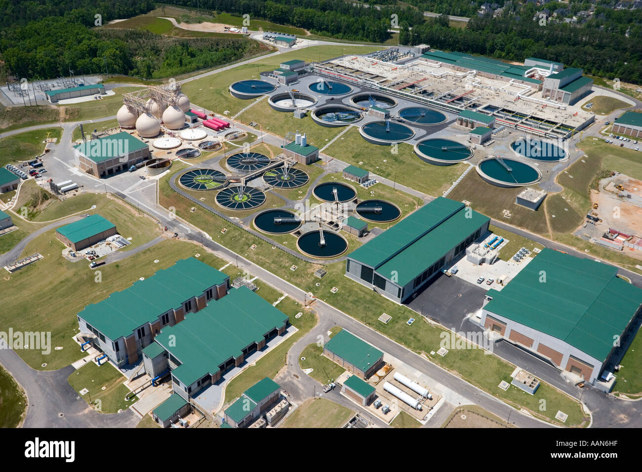 Aerial View of a Water Treatment Facility Stock Photo - Alamy