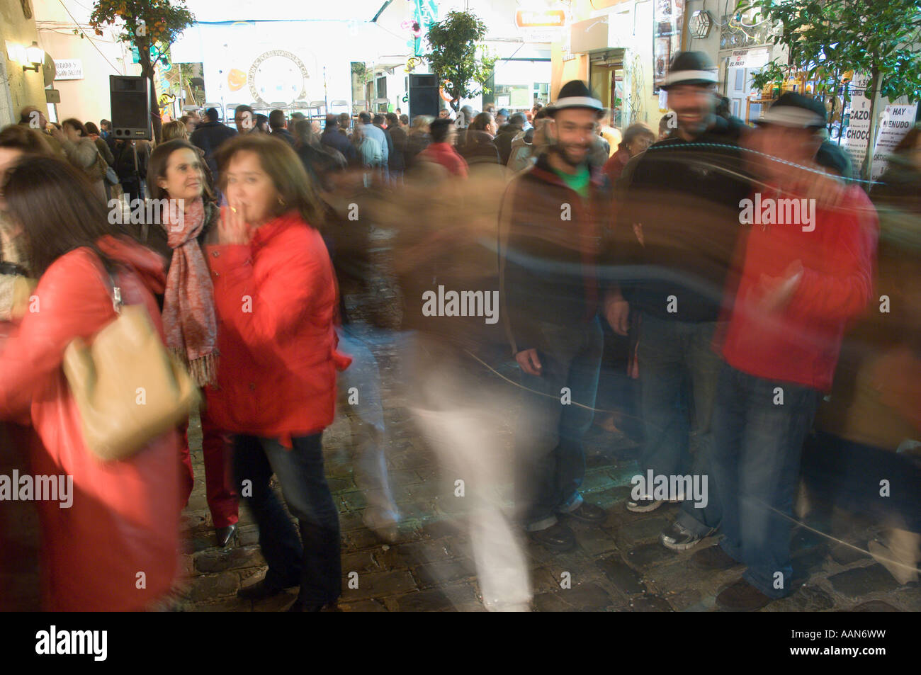night time life in cadiz Stock Photo - Alamy