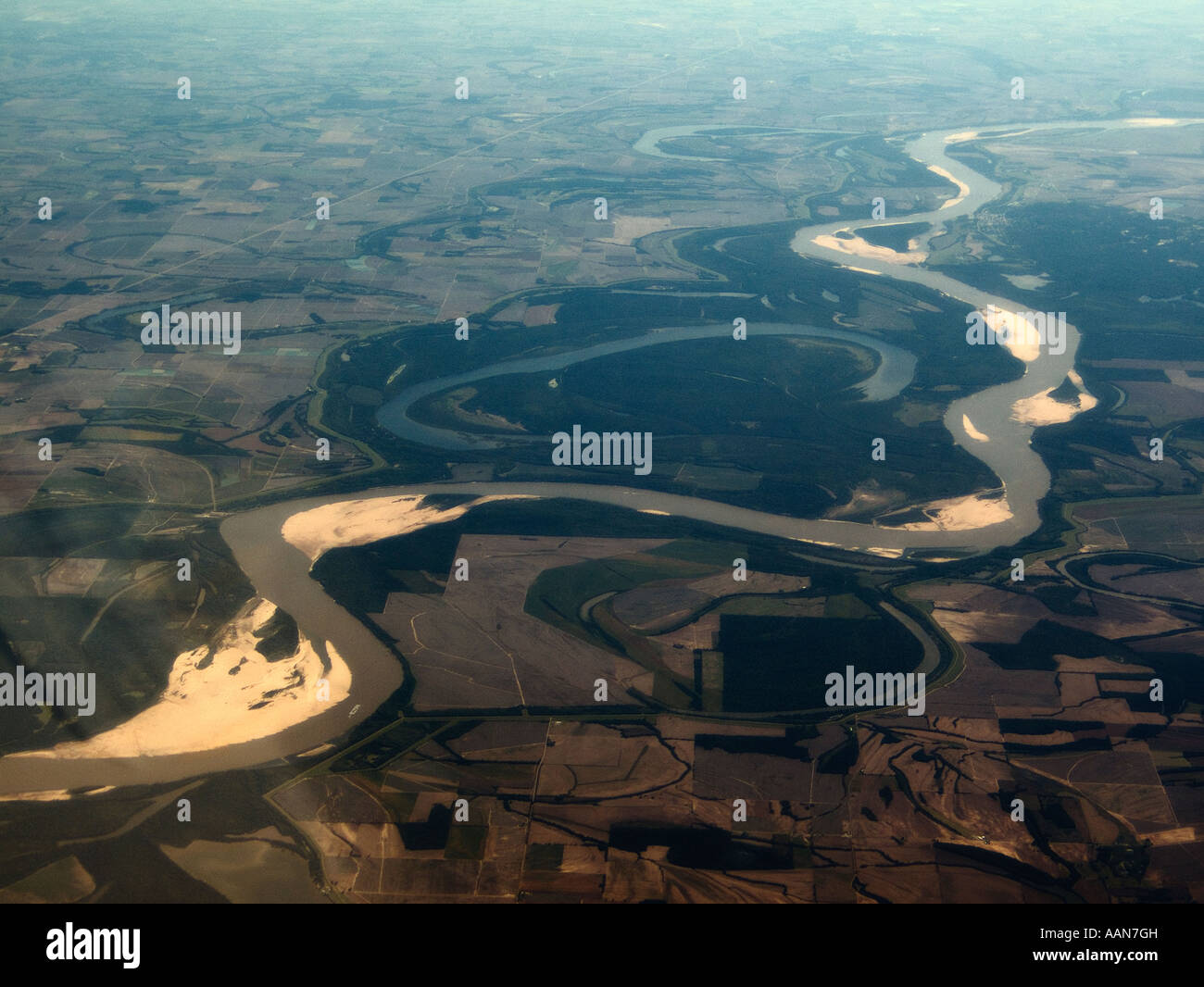 Aerial view of a river meander Stock Photo - Alamy