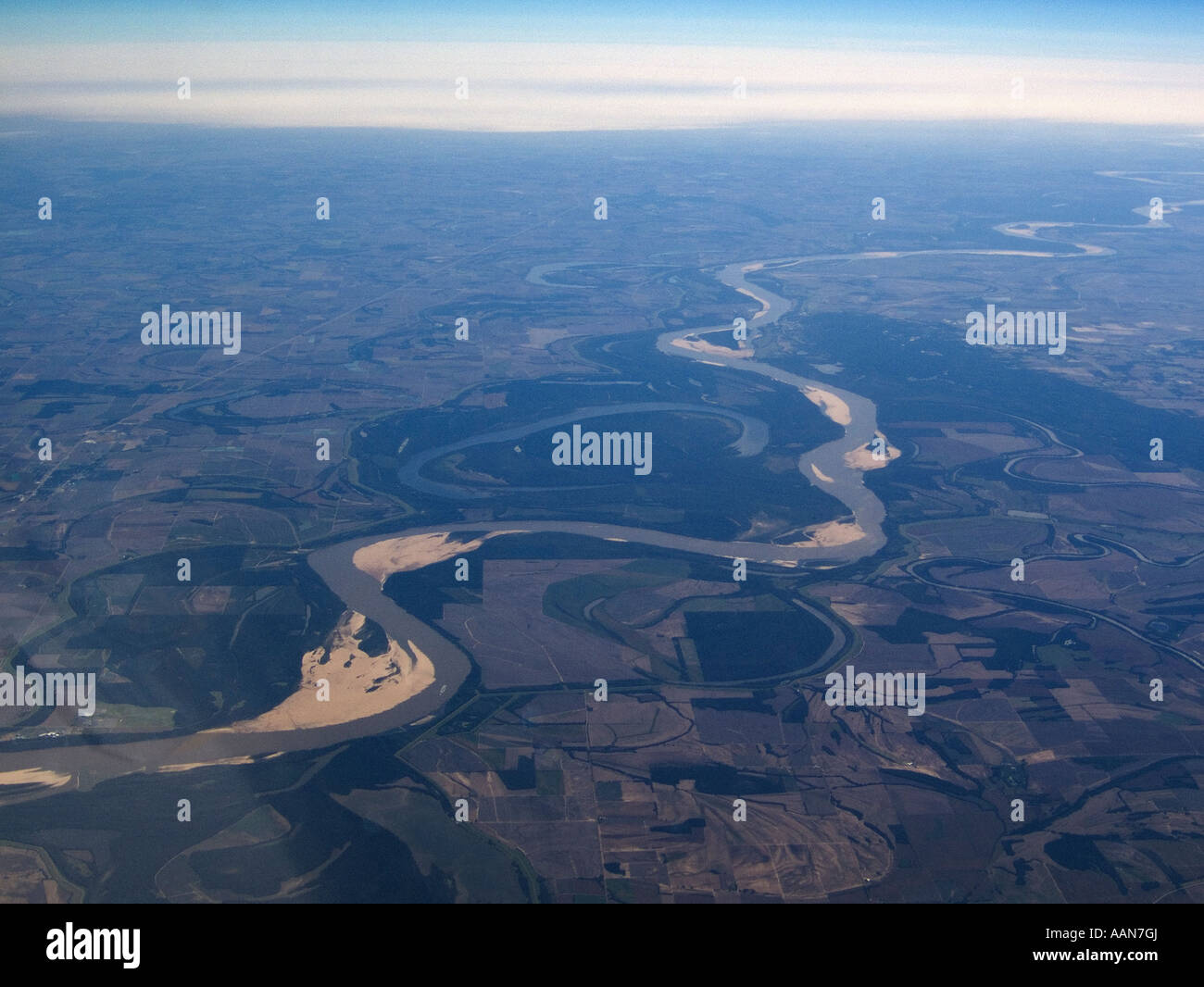 Aerial view of a river meander Stock Photo - Alamy