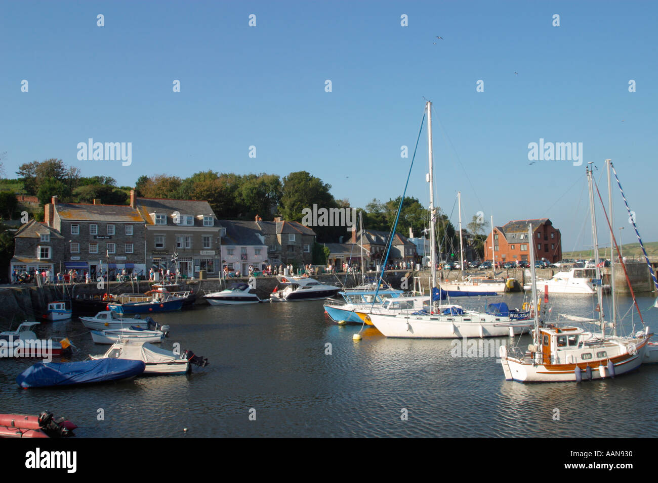 Harbour scene at Padstow, Cornwall, England, UK, Europe Stock Photo - Alamy