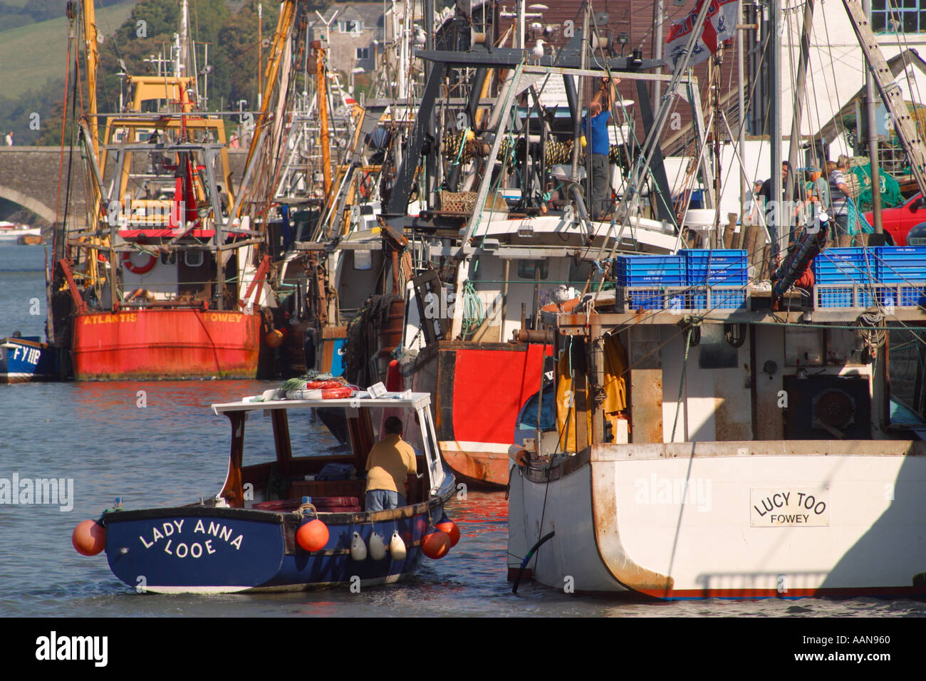 Fishing boats, Fish quay, Looe, Cornwall, England, UK, Europe Stock ...