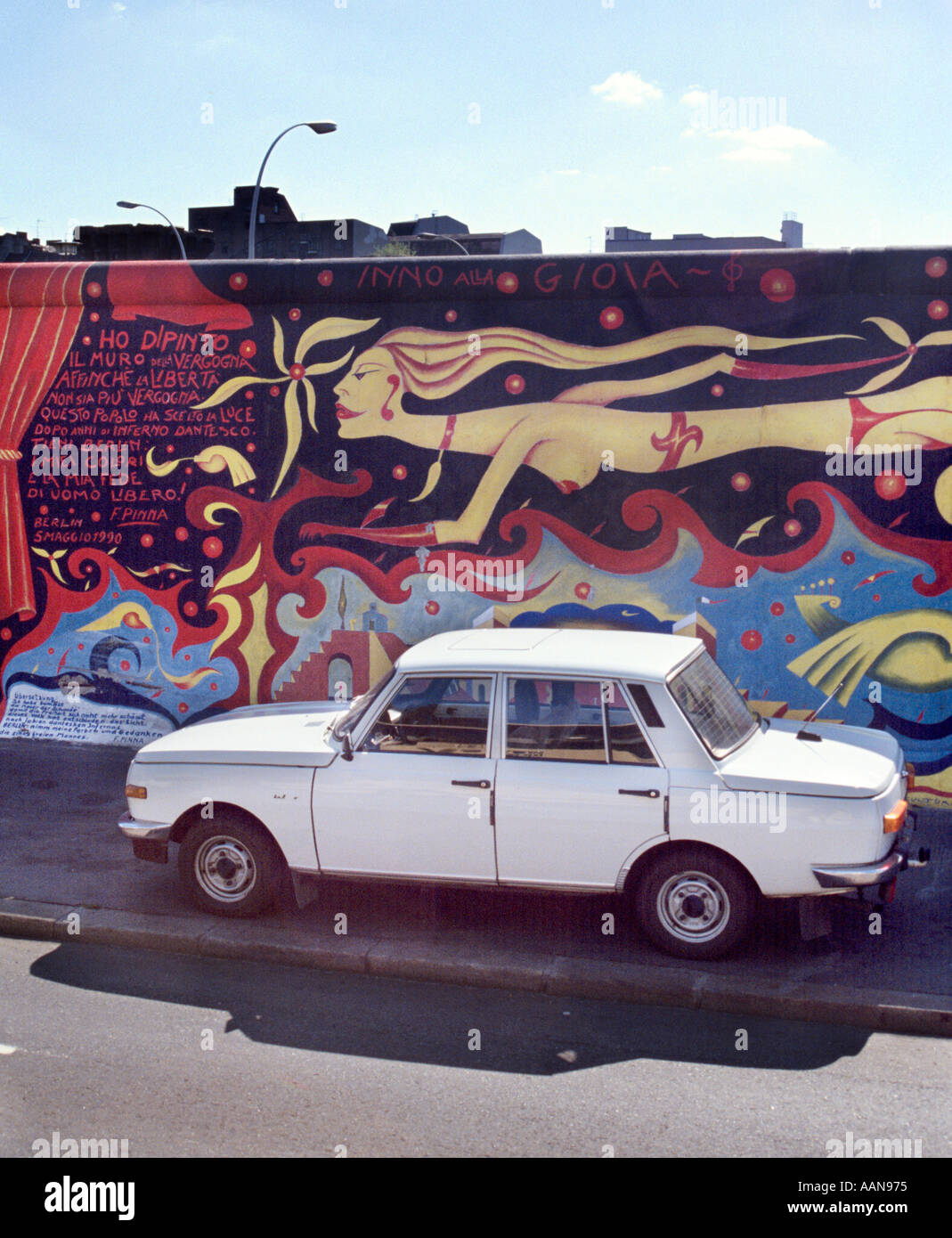 Trabant car in front of Berlin Wall Berlin Germany Stock Photo - Alamy