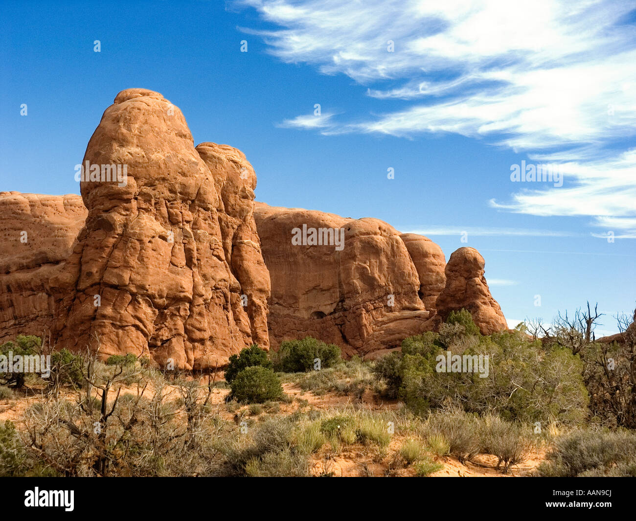Double Arch complex. Arches National Park. Near Moab. Utah State. USA ...