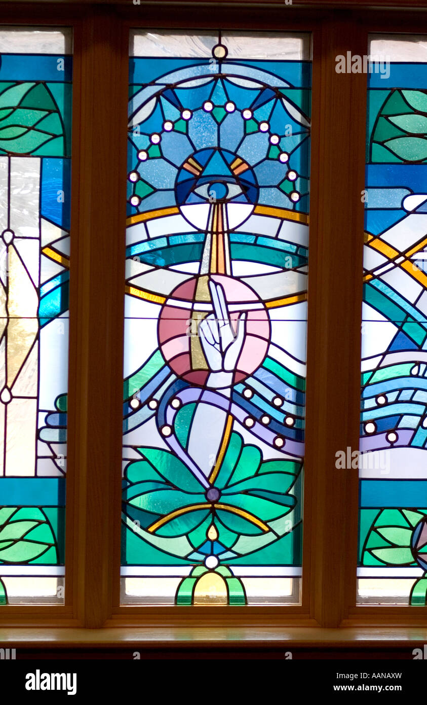 Eye of God symbol stain glass window. Masonic Home Chapel Bloomington ...
