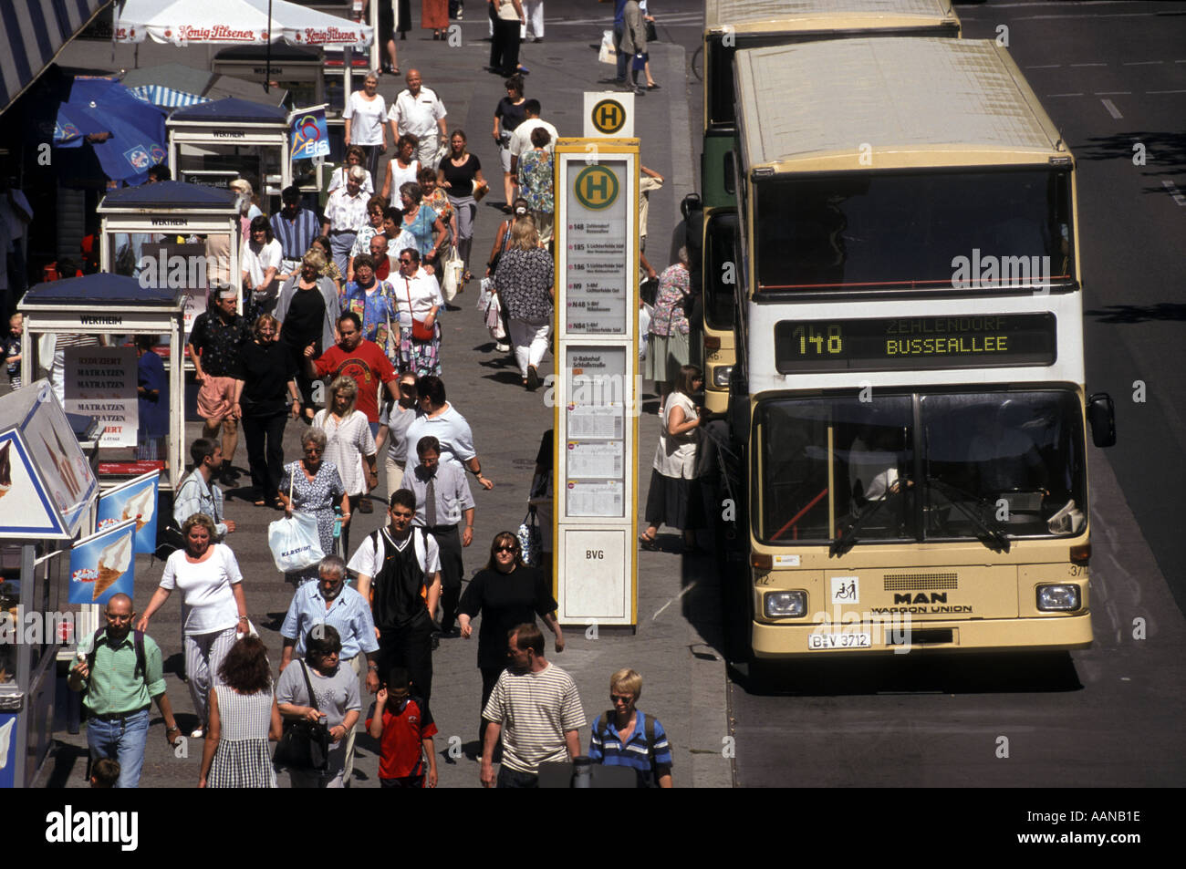 Germany Berlin double decker bus at a bus stop Stock Photo - Alamy