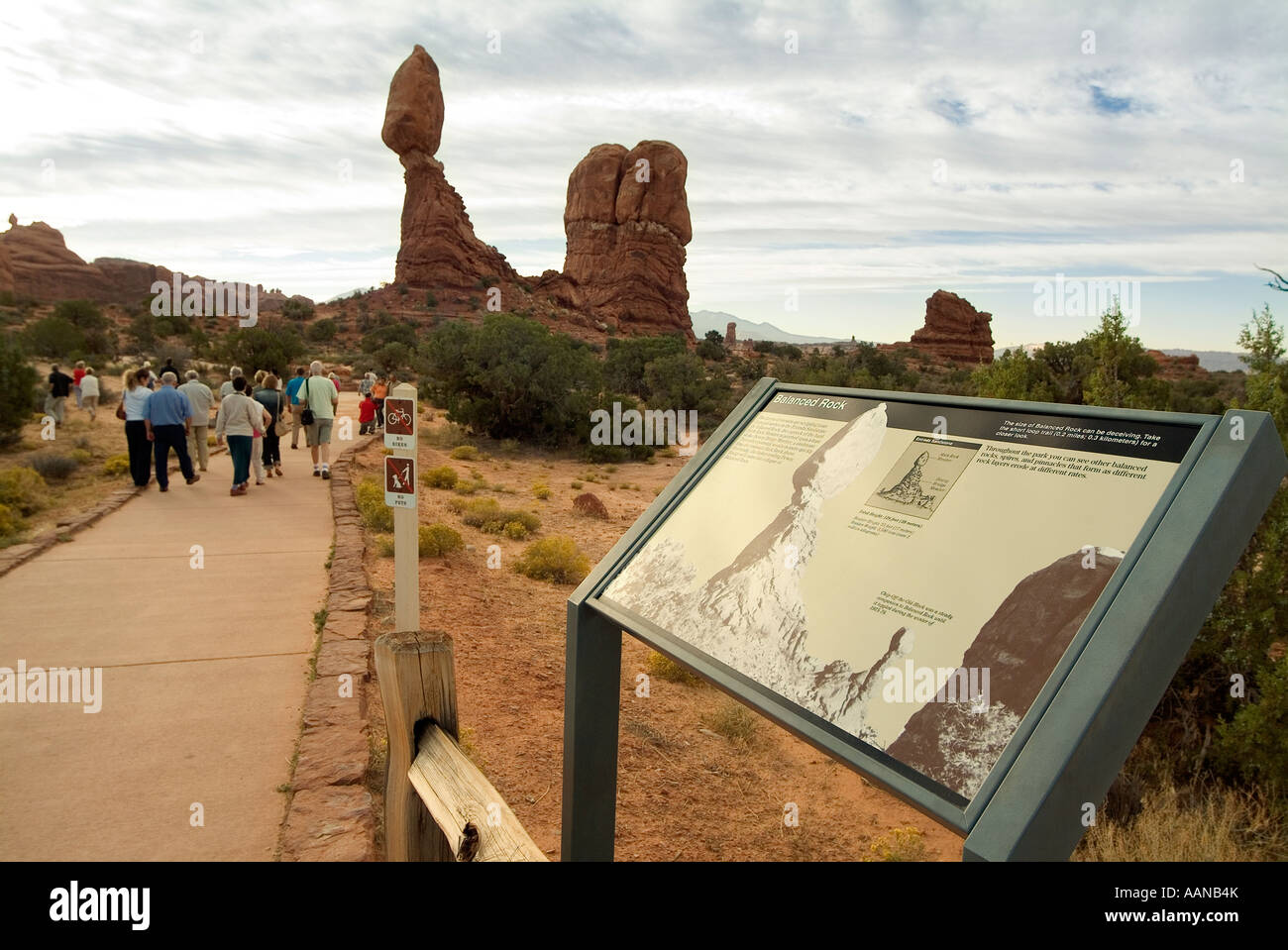 Balanced Rock (total height 128 feet - 39 meters). Arches National Park ...