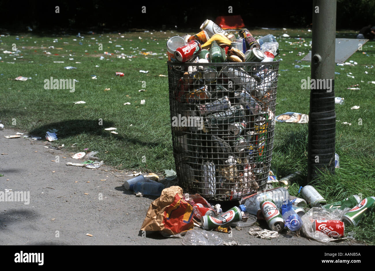 Berlin Litter in the Tiergarten after the Love Parade Stock Photo - Alamy