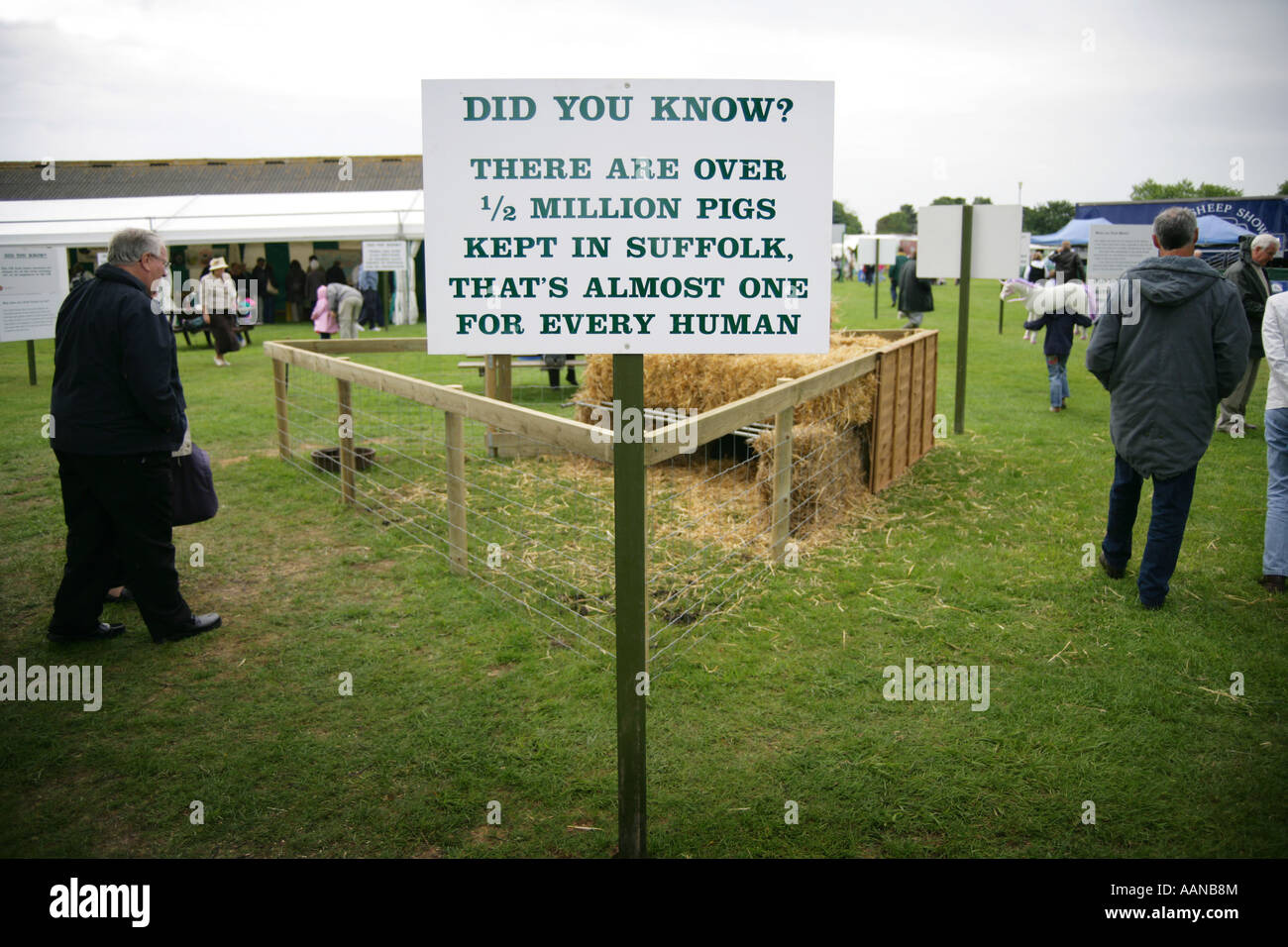 Pigs sign, Suffolk agricultural Show, England, UK Stock Photo - Alamy