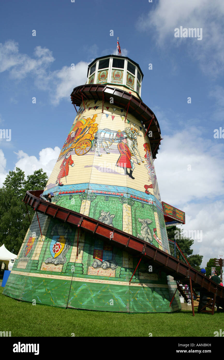 Helter Skelter fairground spiral slide ride, England, UK Stock Photo ...