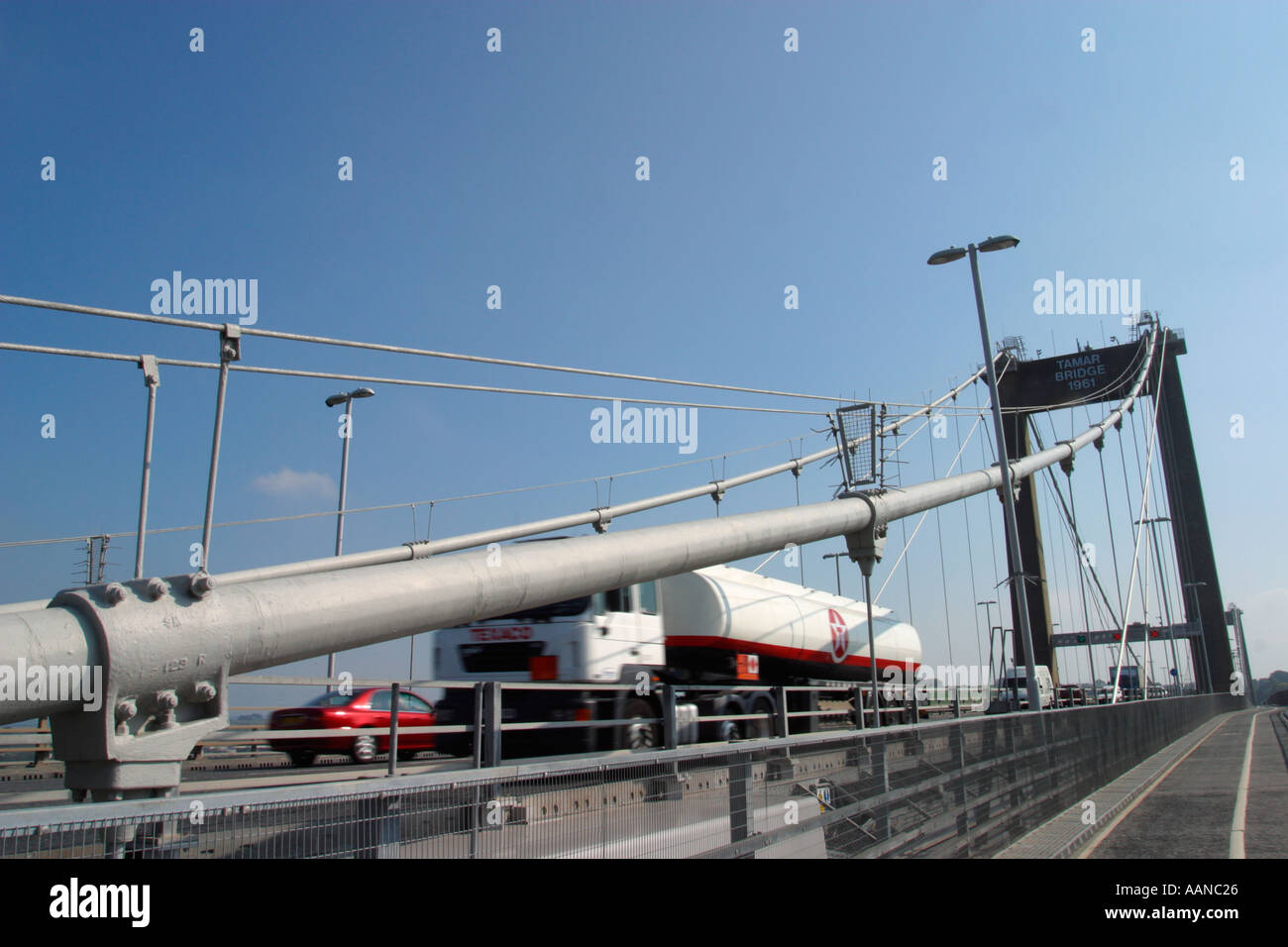 Tamar road bridge traffic Stock Photo - Alamy