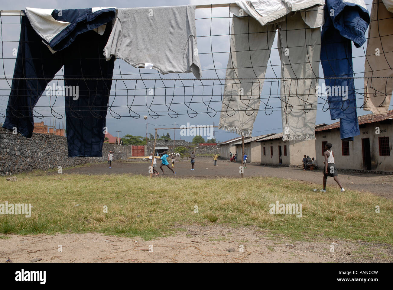 Former child soldiers play soccer at a rehabilitation center for ...