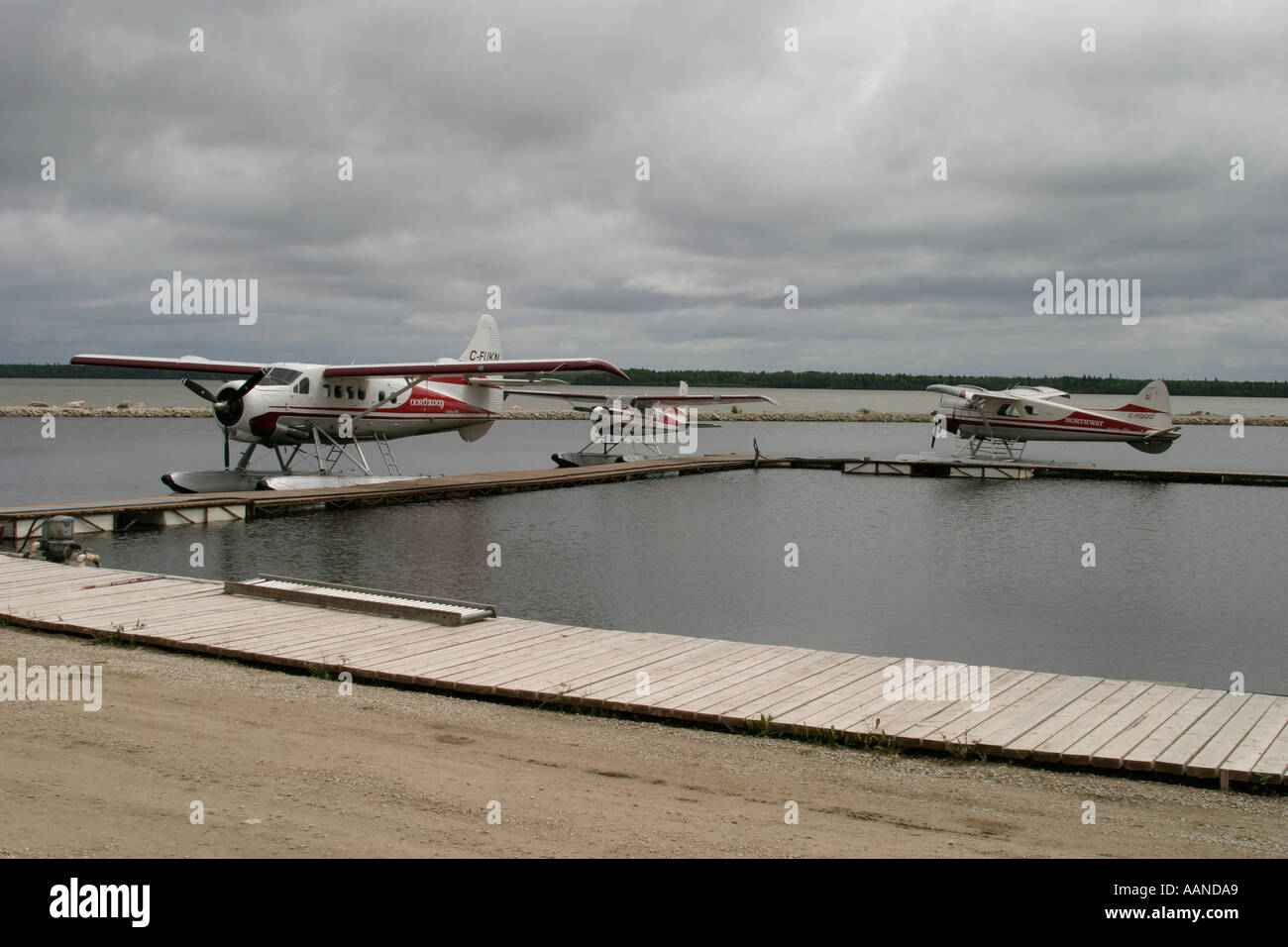 Pontoon Aircraft at Dock Stock Photo - Alamy