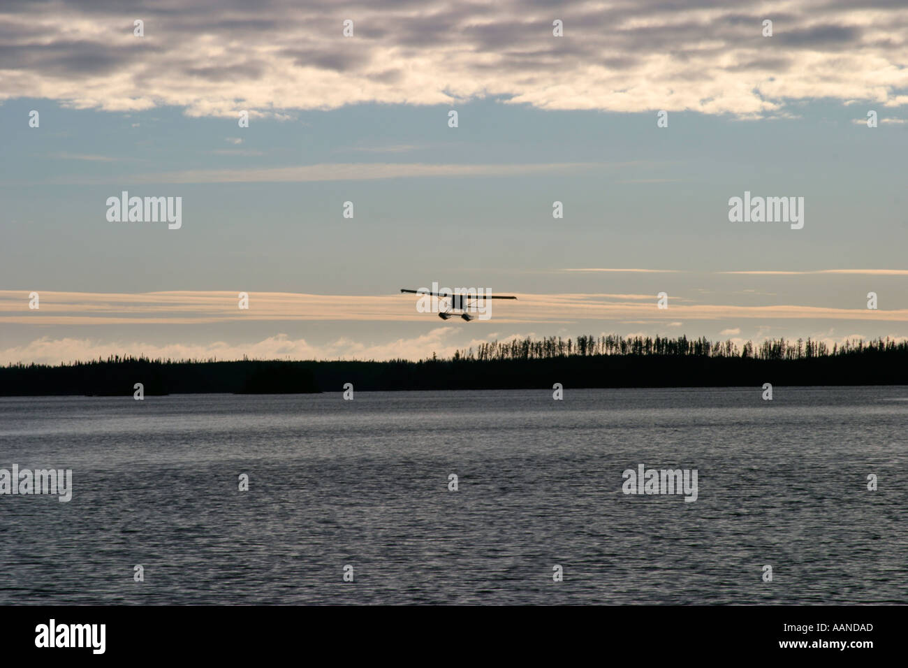 Pontoon Plane over Lake Stock Photo - Alamy