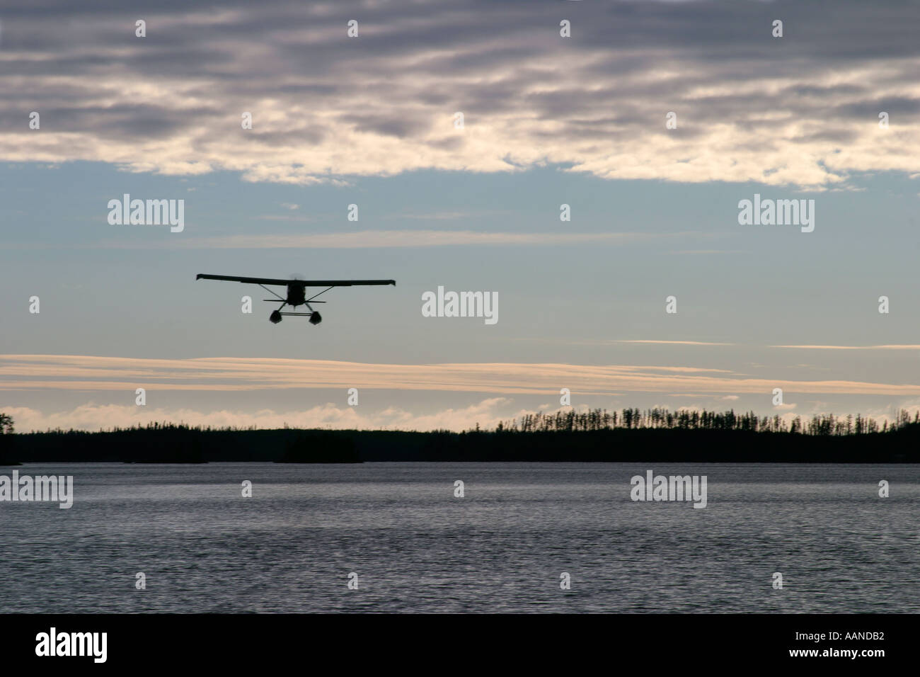 Pontoon Plane over Lake Stock Photo - Alamy