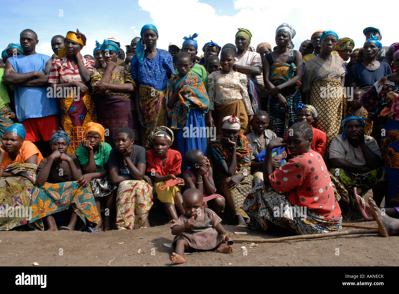 A group of Congolese displaced people in North Kivu, Congo DR central ...