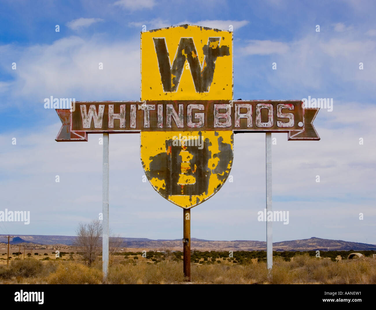 Whiting Bros sign located on old Route 66 in Casa Blanca New Mexico ...
