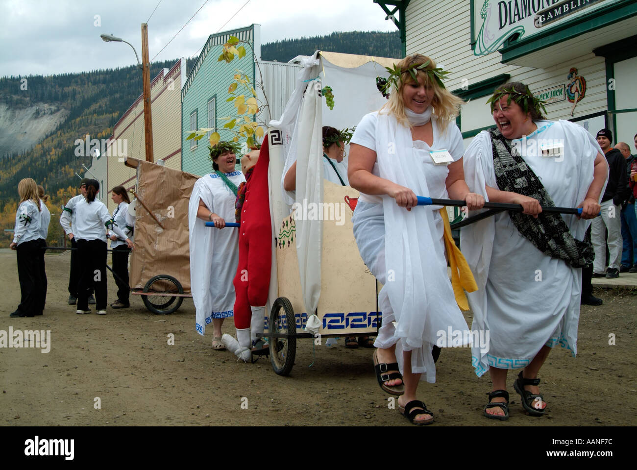 Annual International Outhouse Race, Dawson City, Yukon, Canada Stock ...