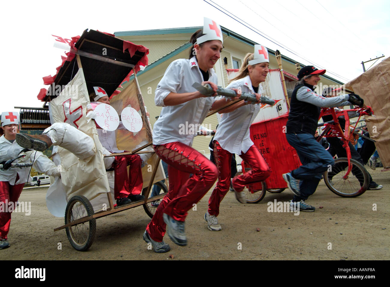 Annual International Outhouse Race, Dawson City, Yukon, Canada Stock ...