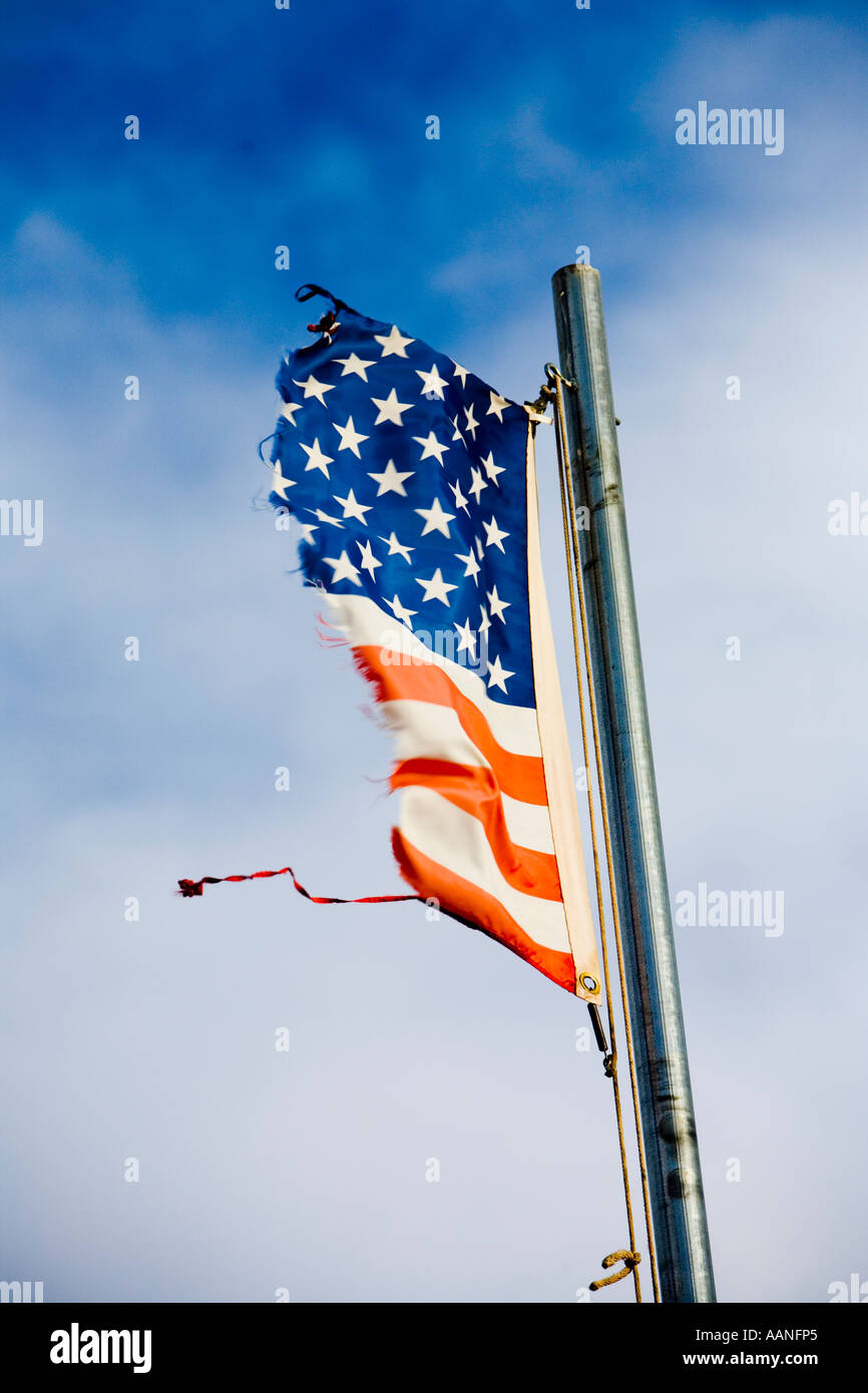Ripped american flag hi-res stock photography and images - Alamy