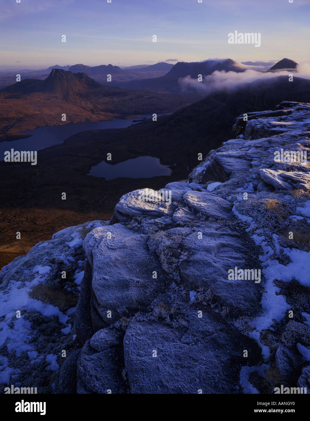 Inverpolly national nature reserve from Coigach, Northwest highlands ...