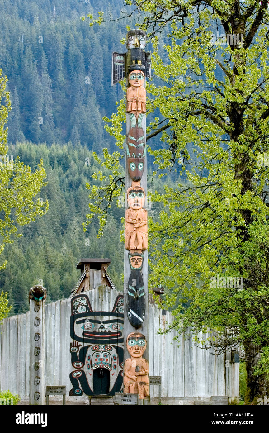 ALASKA WRANGELL Tribal House Totem Pole Chief Shake Island Tlingit ...