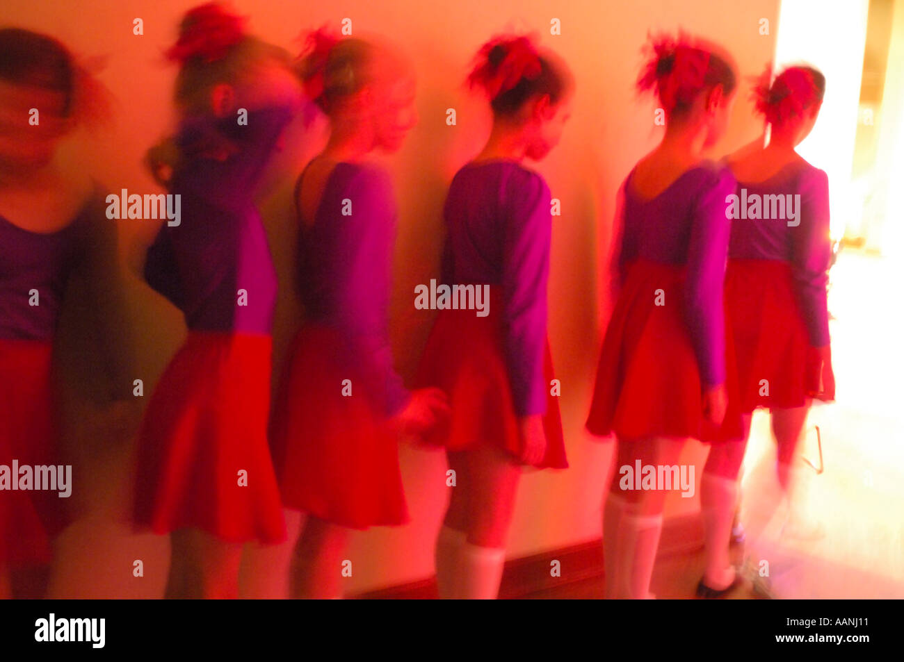 Children entering the stage during the performance at the ballet school ...