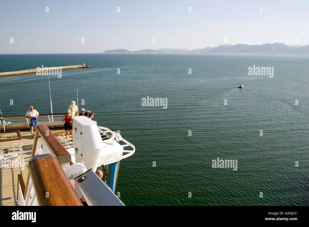 Passengers on a Cruise Ship leaving Cagliari Port, Sardinia, Europe ...