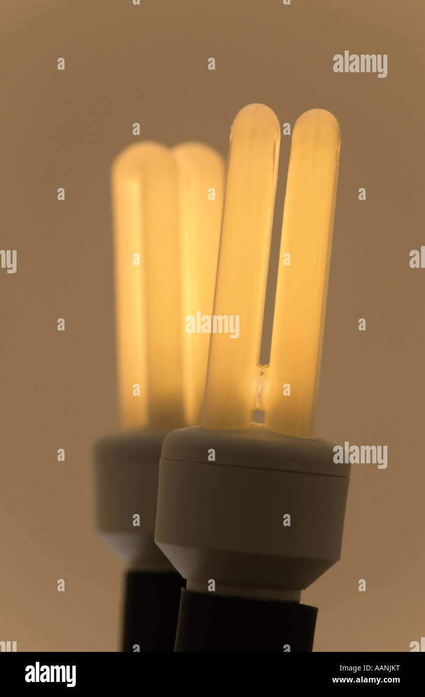 Two energy saving light bulb in candelabra light fitting Stock Photo ...