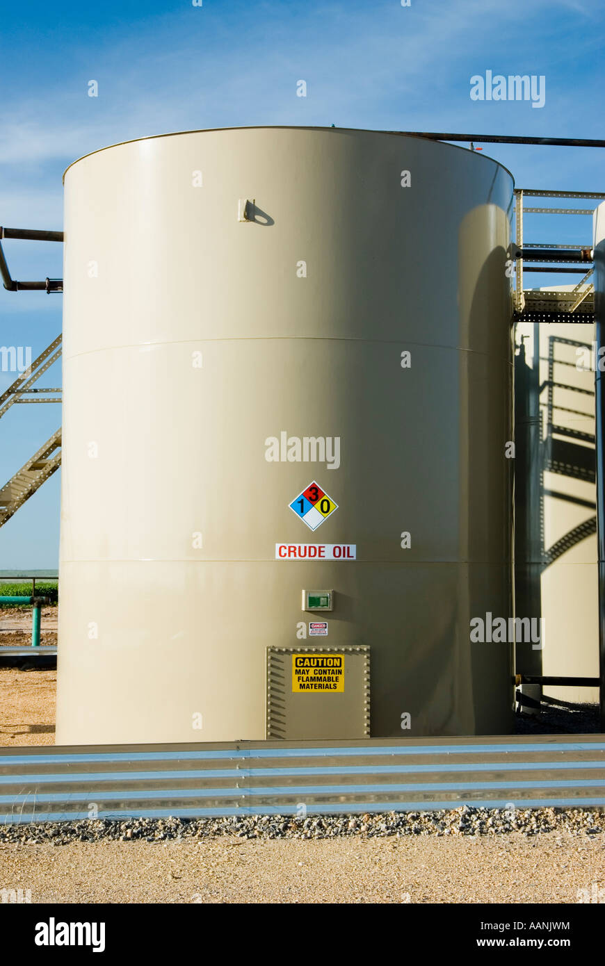 crude oil storage tanks Texas panhandle spring 2007 Stock Photo - Alamy