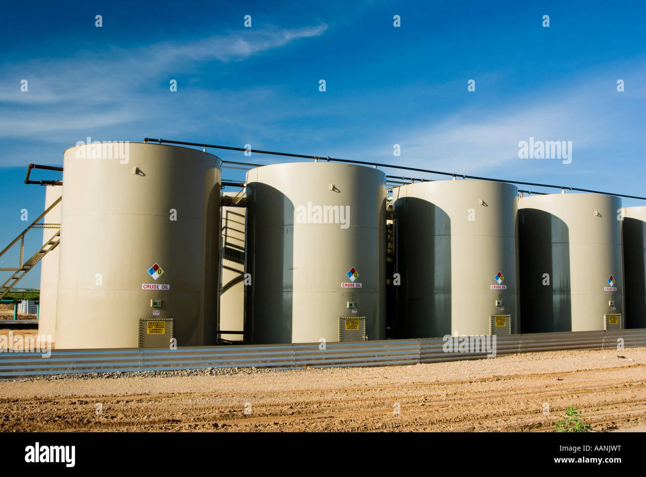 crude oil storage tanks Texas panhandle spring 2007 Stock Photo - Alamy