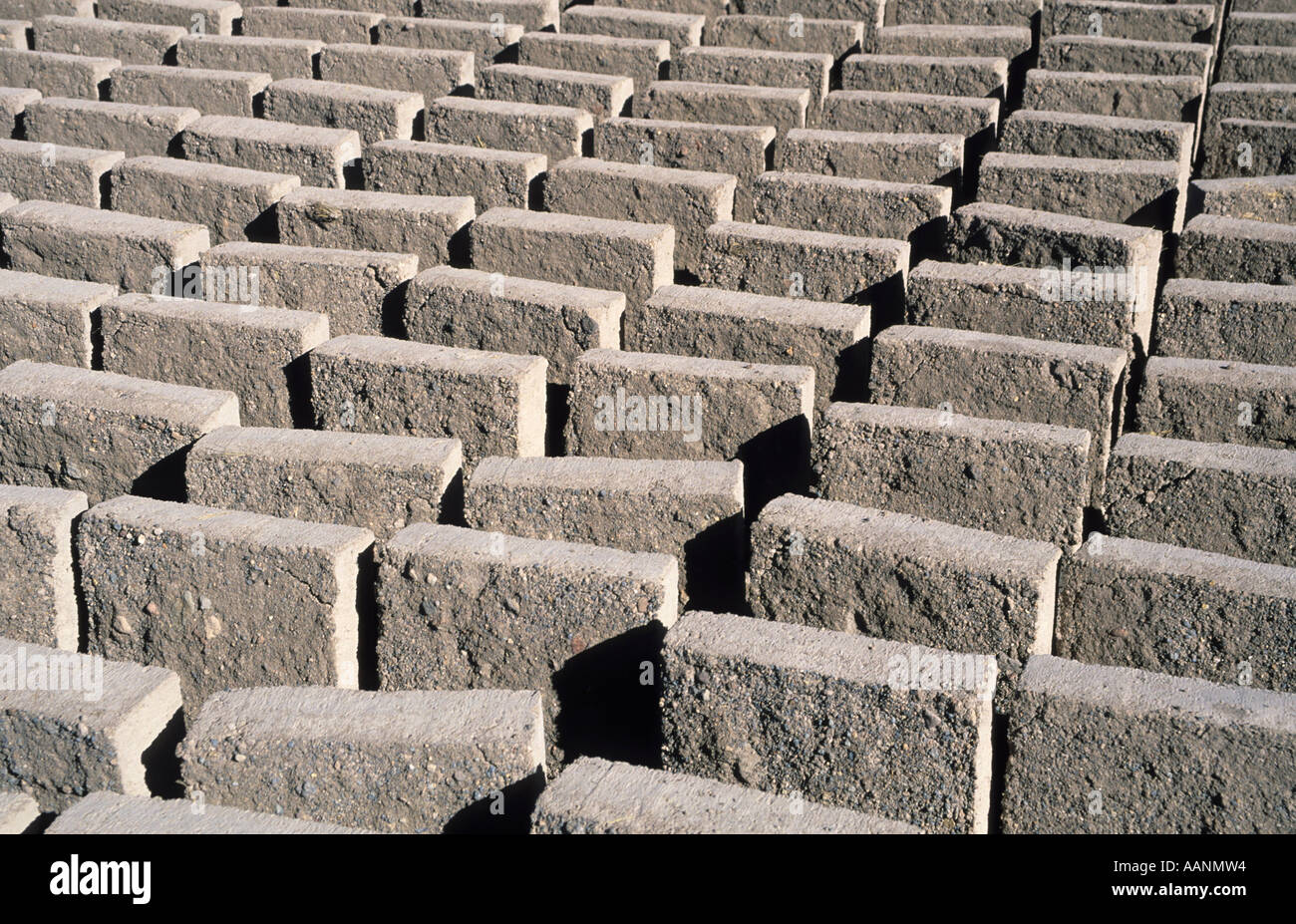 Adobe bricks drying in the sun, Bolivia Stock Photo - Alamy